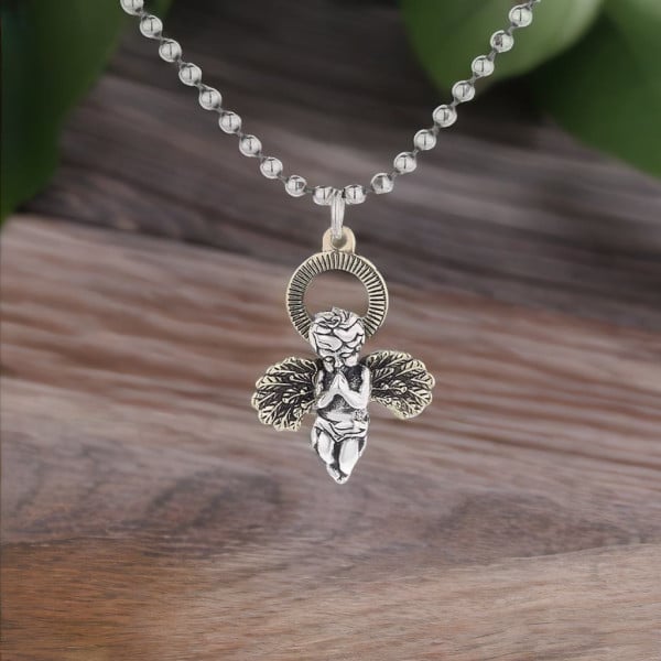 Men's Sterling Silver guardian angel Pendant - 1783