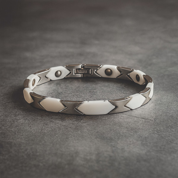 polished ceramic bracelet with scratch-resistant magnets - 2388