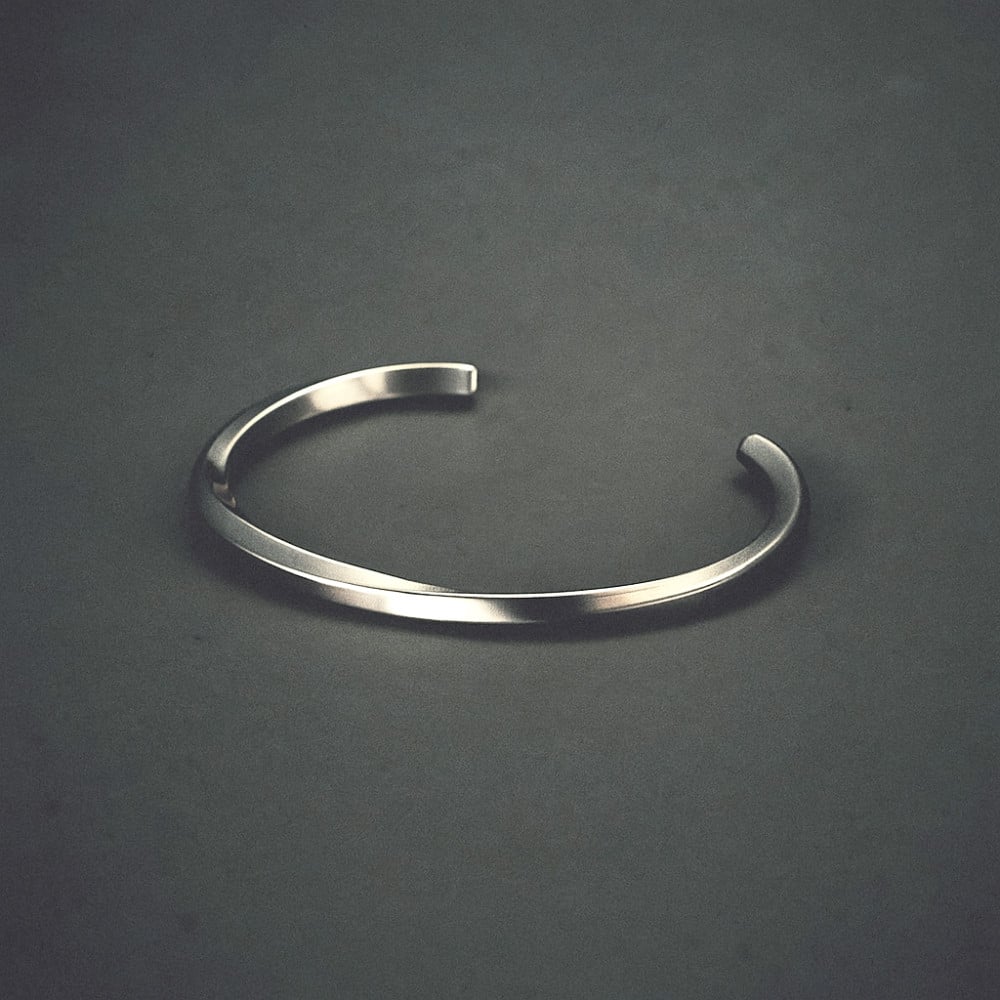 Bracelet Jonc Ouvert Torsadé en Acier avec gravure offerte - 2478