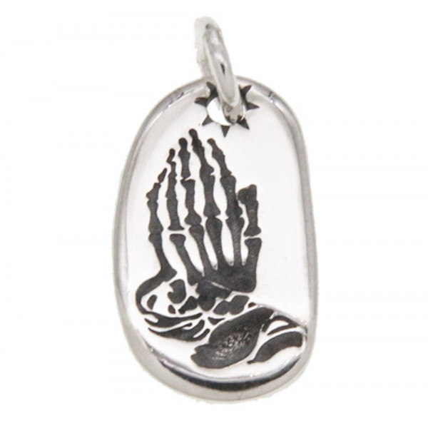 Men's Sterling Silver skeleton hand Skull Pendant - BijouxStore - webid ...