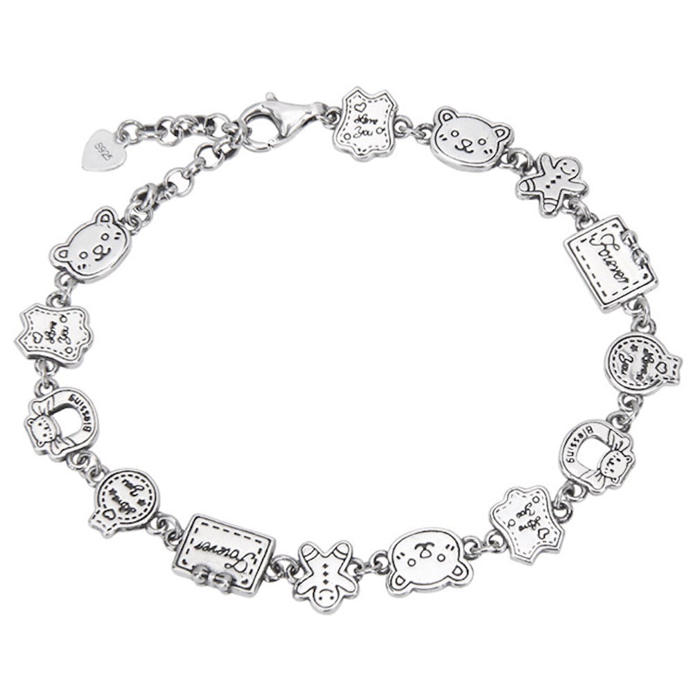 Bracelet femme argent massif chaine animaux - BijouxStore - webid:1925